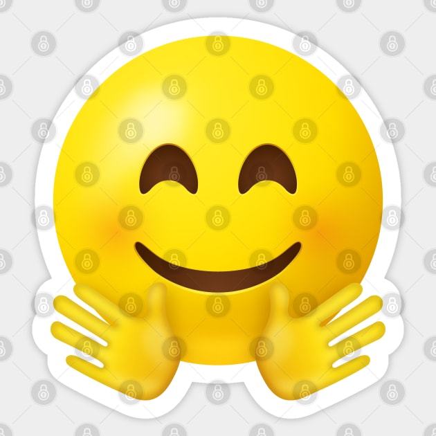 Hugging Emoji Face Hugging Emoji Face Sticker Teepublic